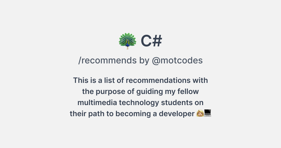 🦚 C# | a collection of recommendations and useful links